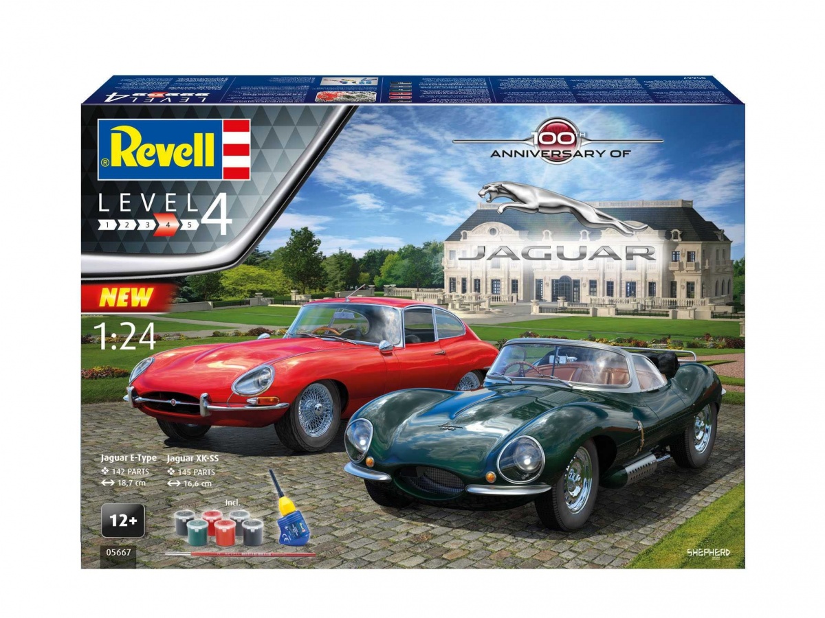 Gift-Set auta 05667 - "100 Years Jaguar" (1:24) - Revell | Car-model-kit.cz