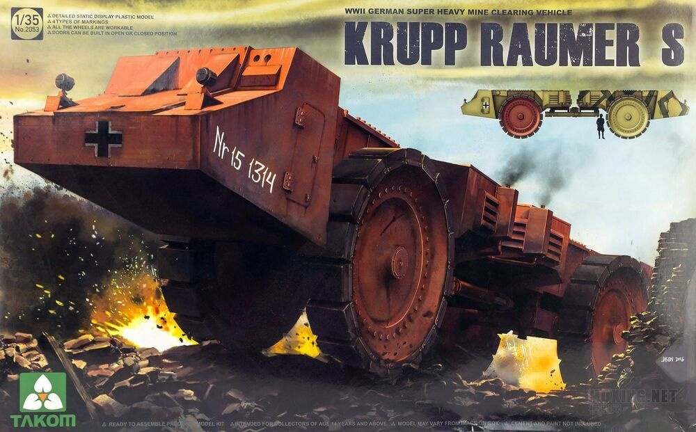 Krupp Raumer S WWII German Super Heavy Mine Clearing Vehicle 1:35 ...