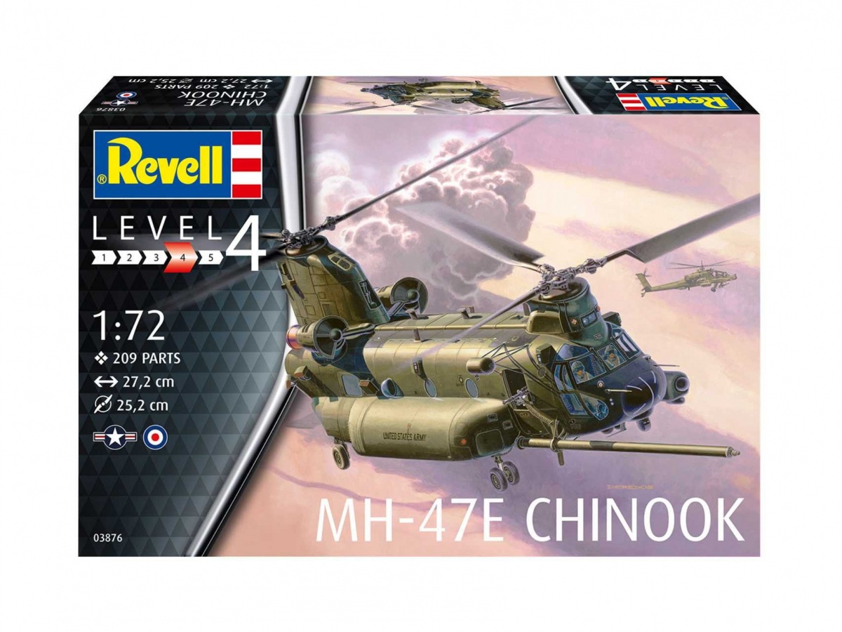 ModelSet vrtulník 63876 - MH-47 Chinook (1:72) - Revell | Car-model-kit.cz