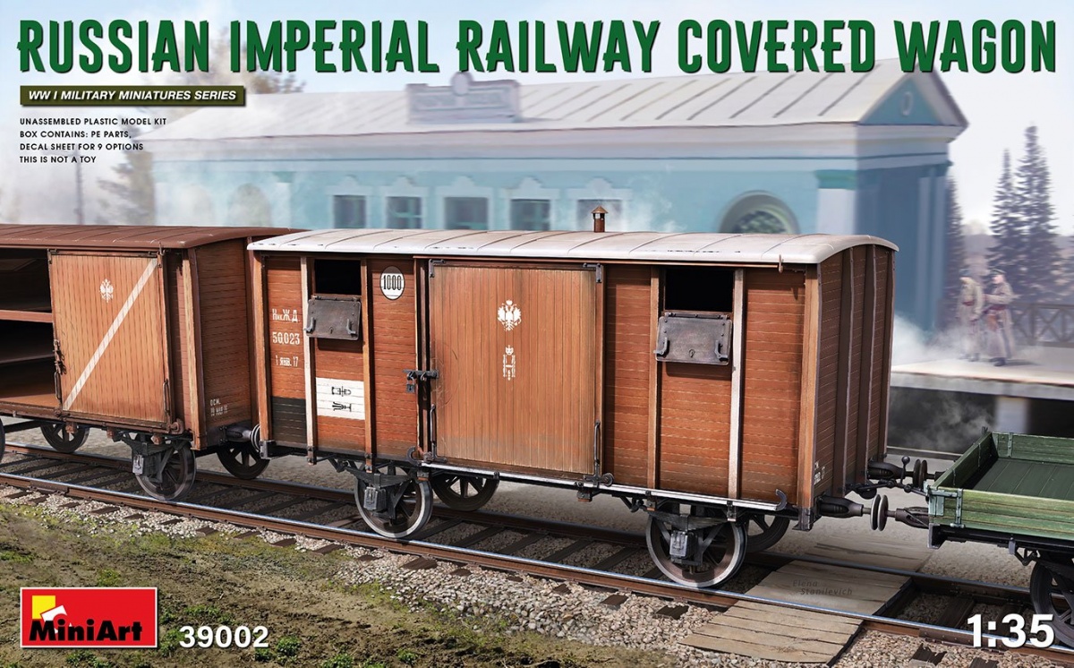 Russian Imperial Railway Covered Wagon 1/35– MiniArt | Car-model-kit.cz