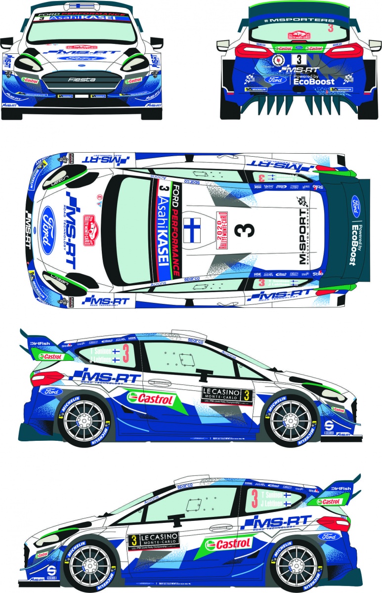 Transkit Ford Fiesta WRC 3/4 Rally Montecarlo 2020 1/24 - Racing Decals ...